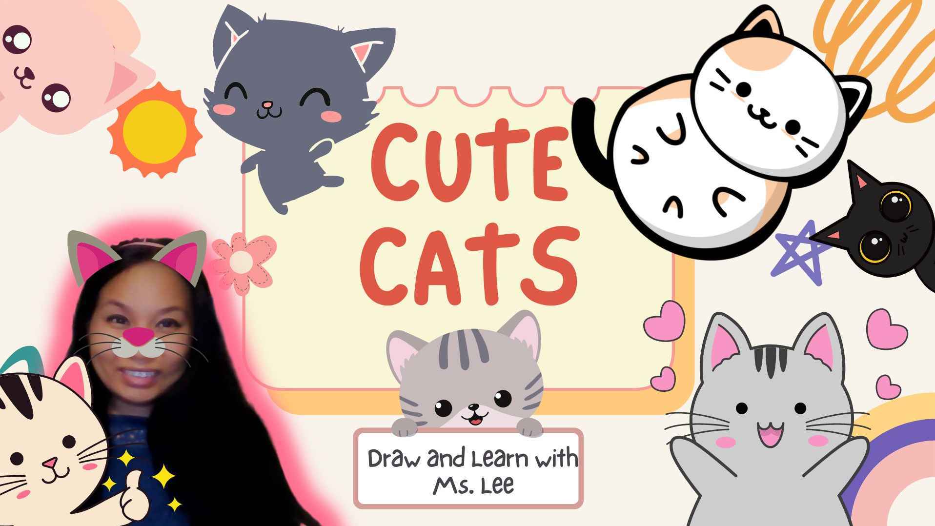 Cute Cats (Directed Drawing, Fun Facts and Music) ESL | Live interative ...